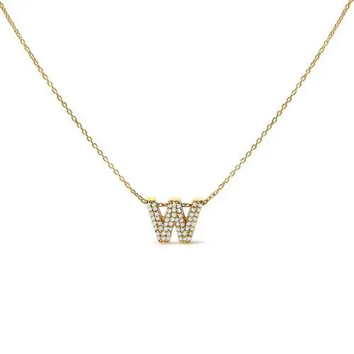 HAUS OF BRILLIANCE 10k Gold Diamond Accent Initial Pendant Necklace - Yellow | W